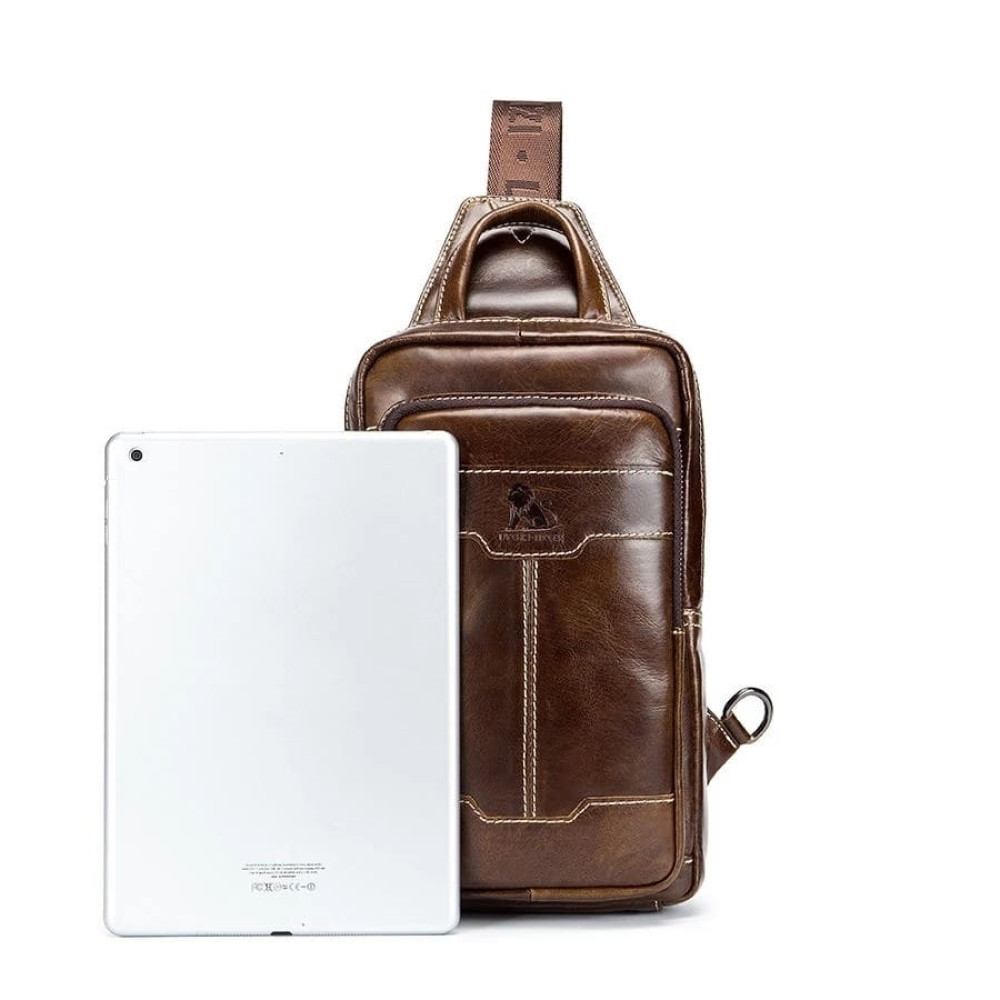 Bolsa Masculina Transversal em Couro Milão